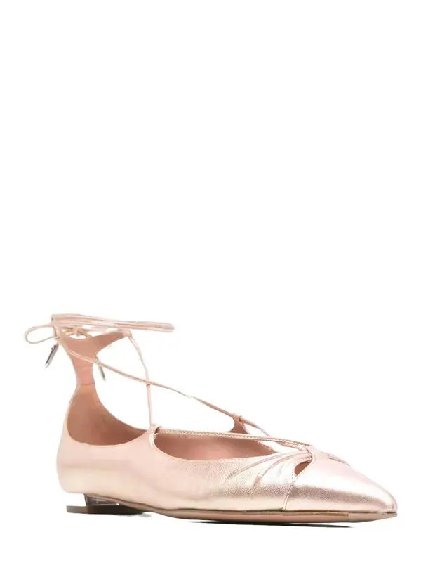 AQUAZZURA Leather Ballet Flats - Pink