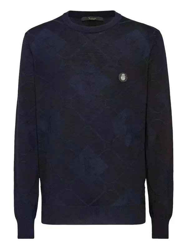 BILLIONAIRE Intarsia-knit Jumper - Blue