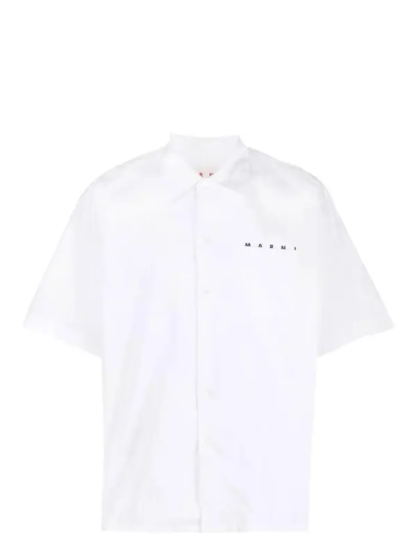 Marni Organic Poplin Bowling Shirt With Hidden Logo - White