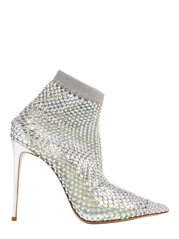 LE SILLA Gilda 120mm Leather Boots - Silver
