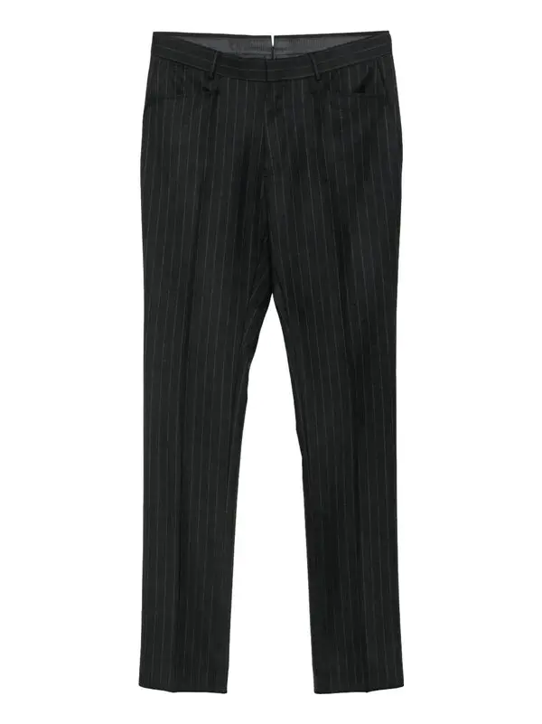TOM FORD Striped Straight-leg Trousers - Grey