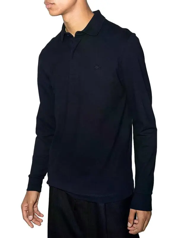 Lacoste Logo-embroidered Long-sleeve Polo Shirt - Blue