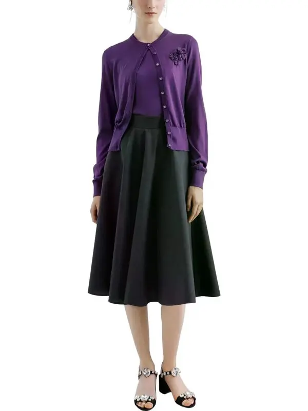 Dolce & Gabbana Pleated Midi Skirt - Grey