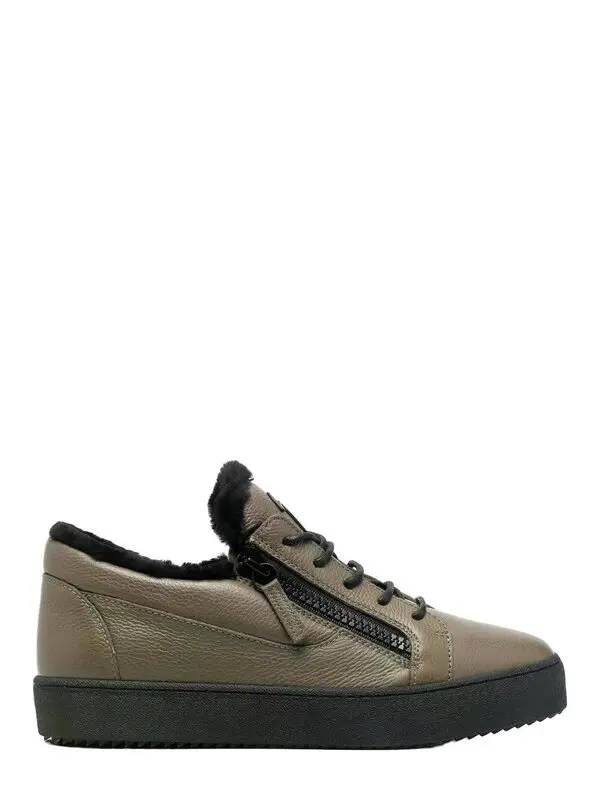 GIUSEPPE ZANOTTI May Low-top Sneakers With Zip Detail - Green