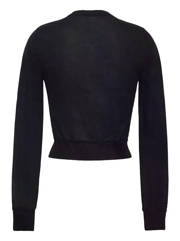 Adam Lippes Fine-knit Cropped Cardigan - Black