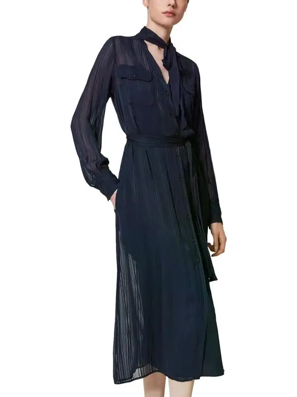 TWINSET Georgette Shirt Dress - Blue