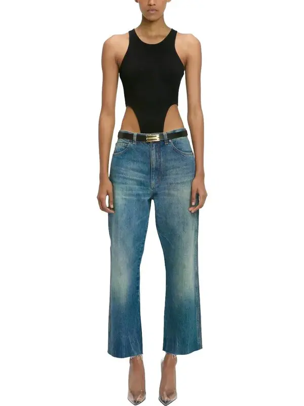 Victoria Beckham Ribbed Bodysuit - Black
