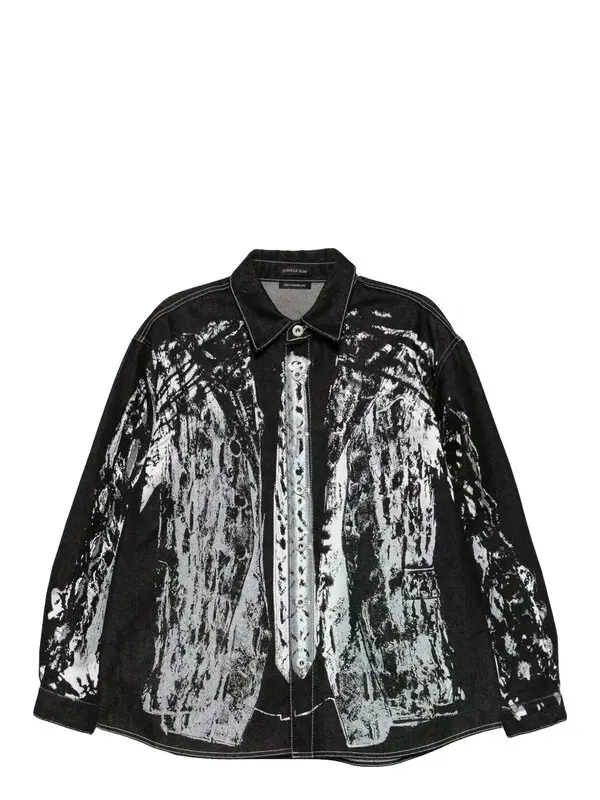 JUNTAE KIM Lorenzo Jacket With Paint Splatter Detail - Black