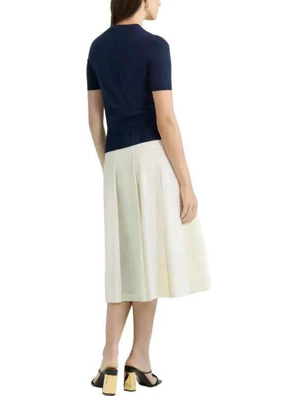 PATOU Pleated Twill Midi Skirt - Neutrals