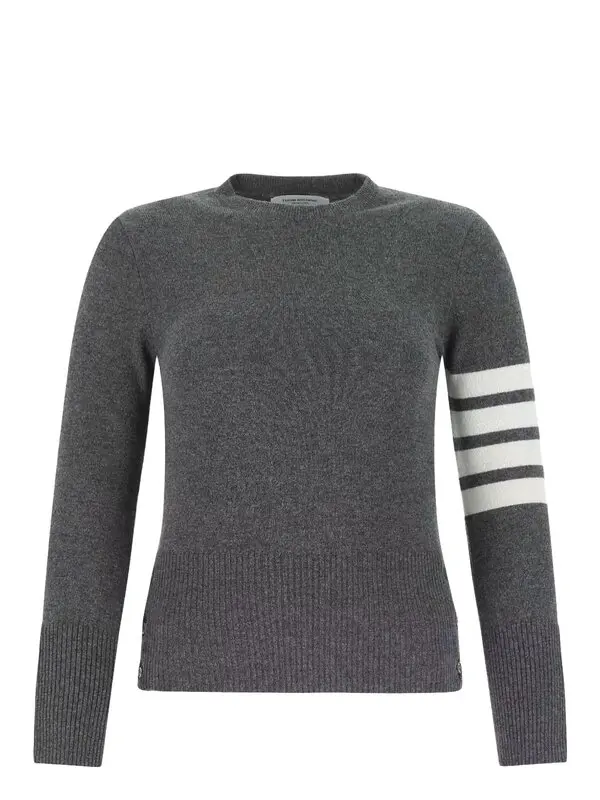 Thom Browne 4-bar Cashmere Knitted Jumper - Grey