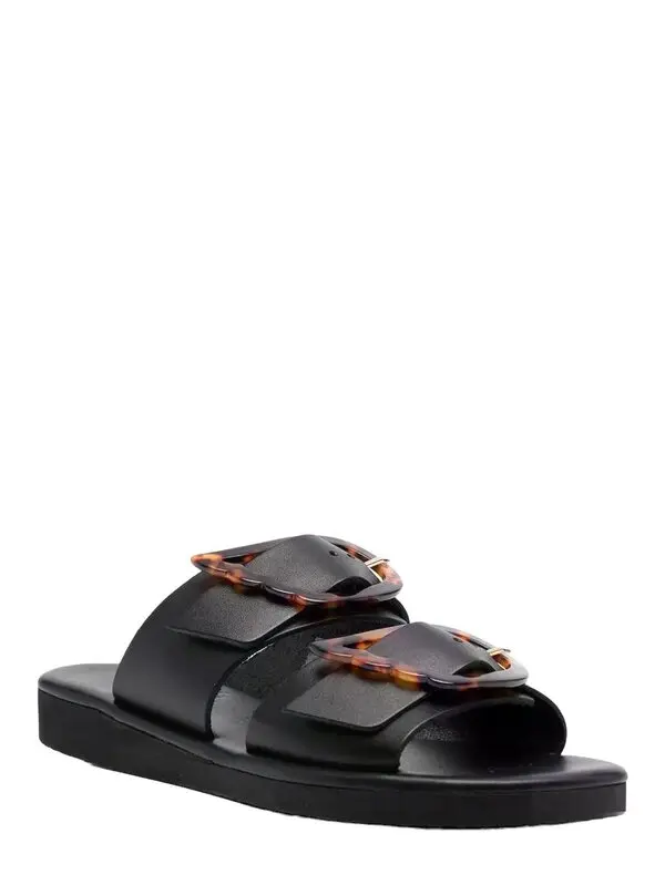 ANCIENT GREEK SANDALS Iaso Oversized-buckle Sandals - Black