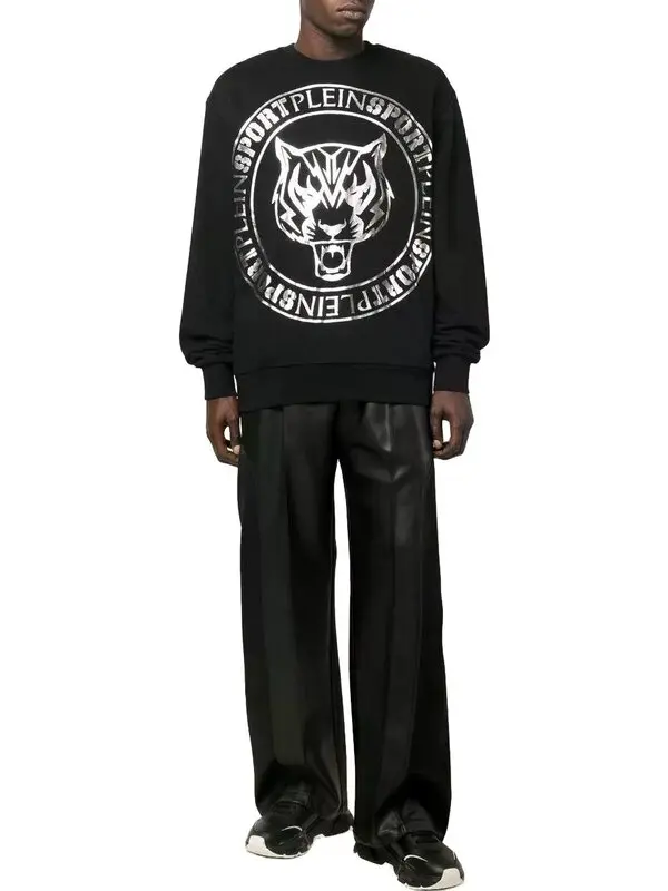 PLEIN SPORT Tiger Logo Print Sweatshirt - Black