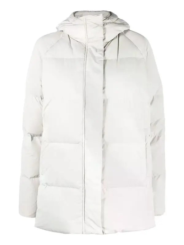 Aspesi Quilted Finish Hooded Coat - Grey