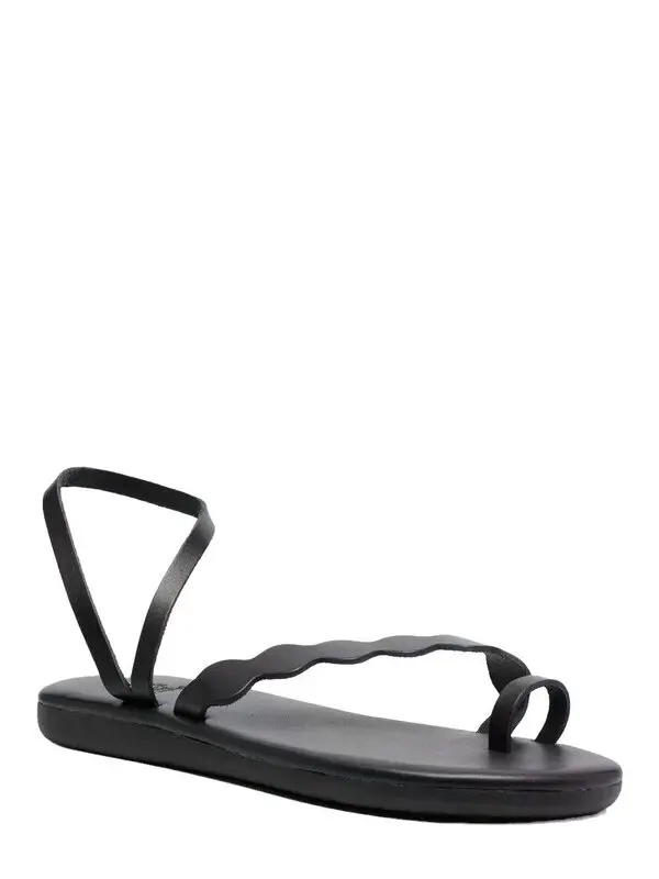 ANCIENT GREEK SANDALS Koralia Leather Flat Sandals - Black