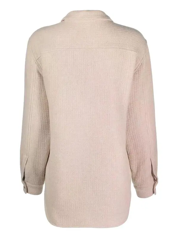 Eleventy Wool Textured Long-sleeve Shirt - Neutrals