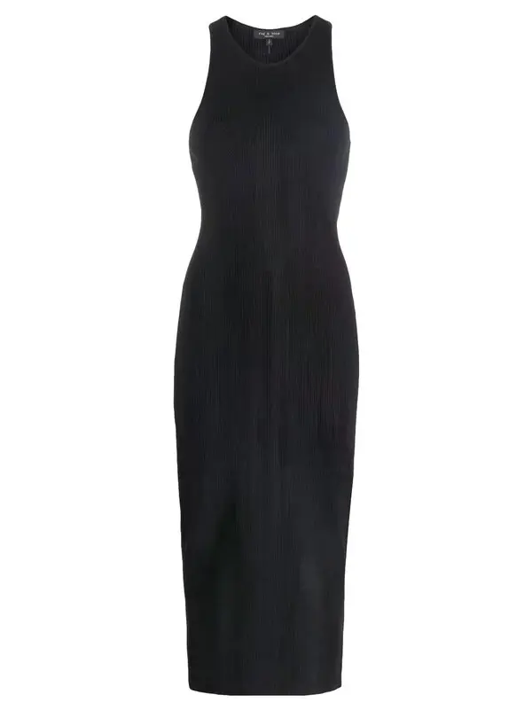 Rag & Bone Ribbed-knit Sleeveless Midi Dress - Black