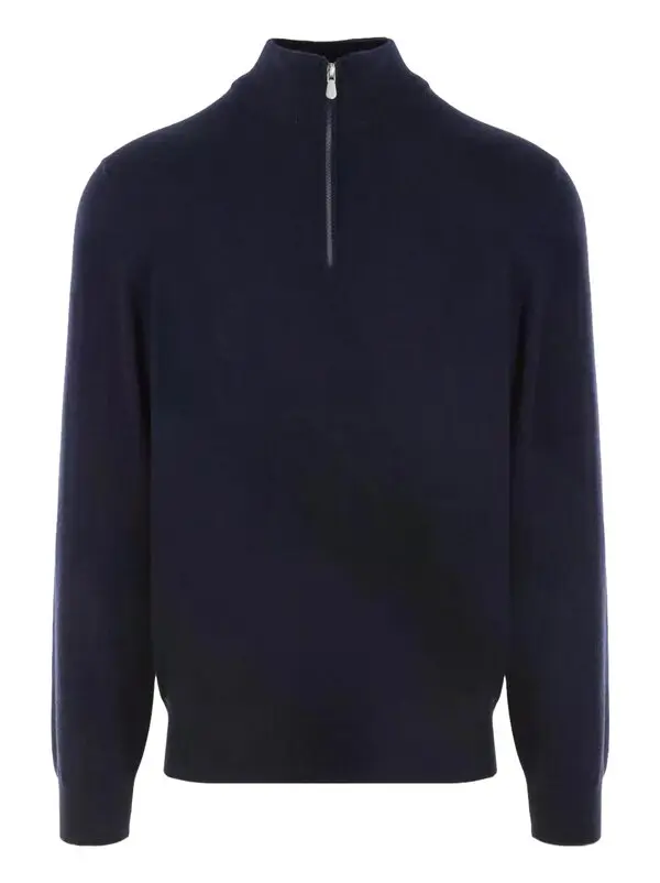 Brunello Cucinelli Zip-fastening Cashmere Sweater - Blue
