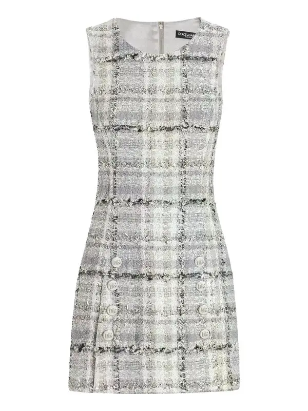 Dolce & Gabbana Tweed Mini Dress - Grey