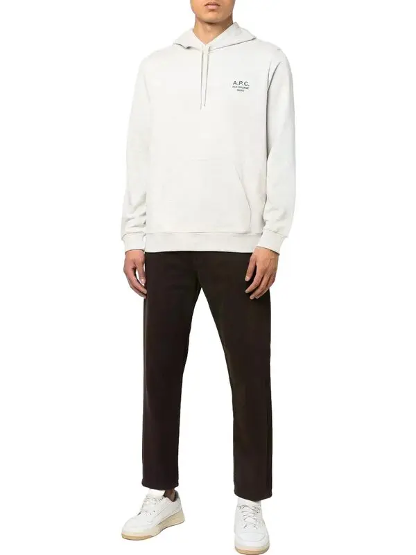 A.p.c. Logo-print Pullover Hoodie - Neutrals
