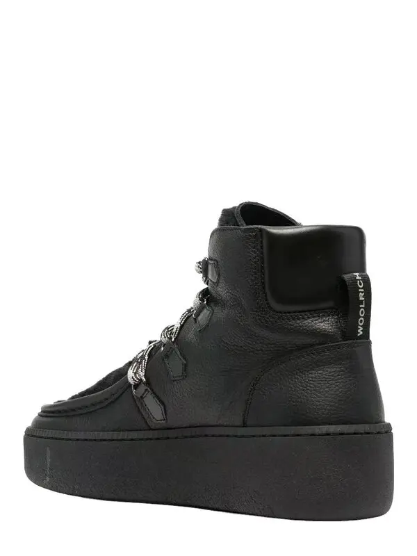 Woolrich Faux-fur Detail High Top Sneakers - Black