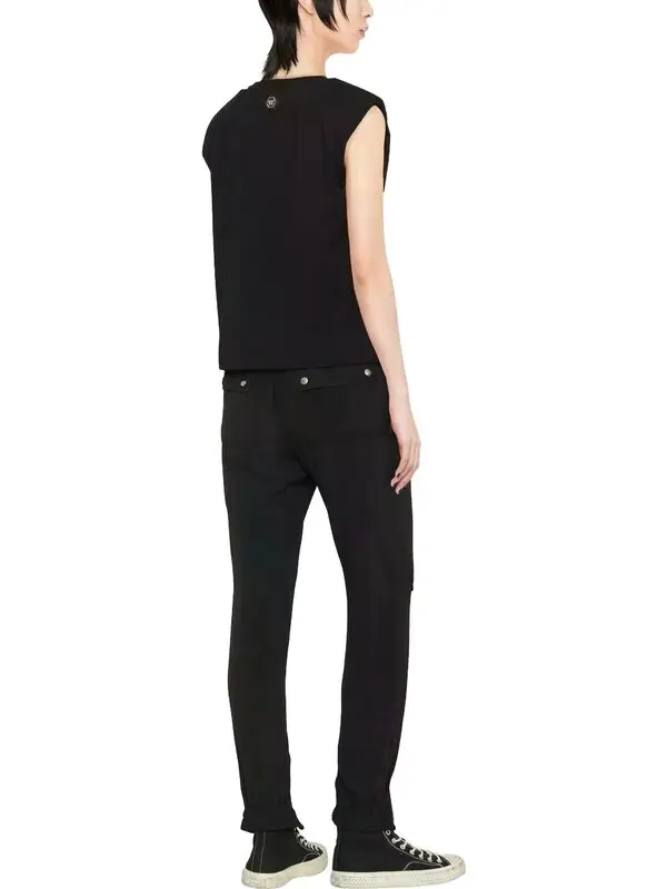 Philipp Plein Graphic Print Sleeveless Top - Black