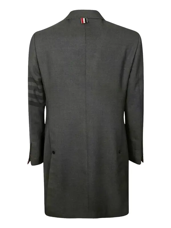 Thom Browne 4-bar Mid-length Coat - Grey