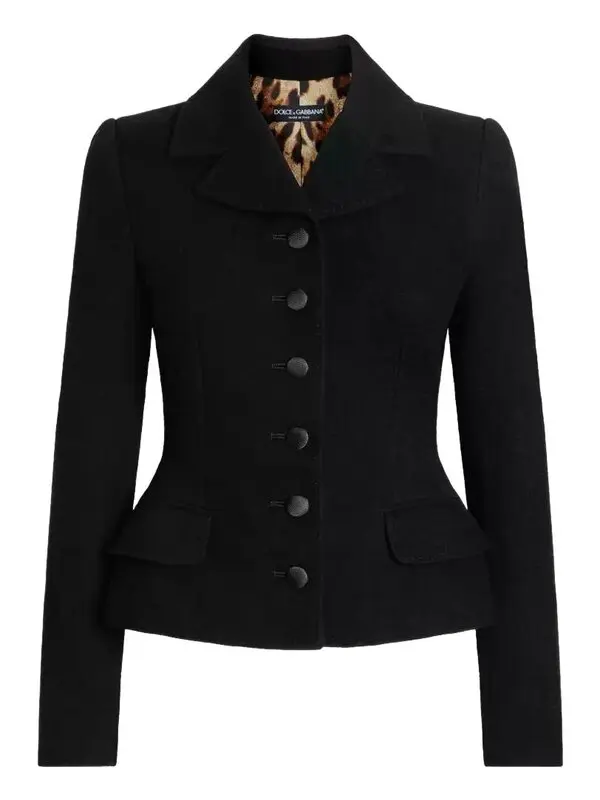 Dolce & Gabbana Single-breasted Virgin Wool Blazer - Black