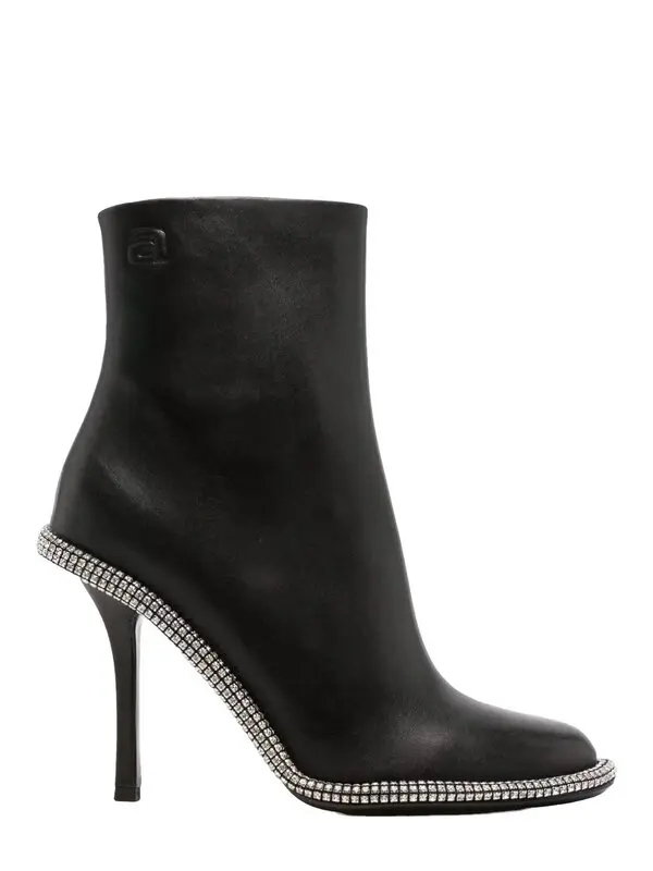 Alexander Wang Kira Embellished Stiletto Ankle Boots - Black