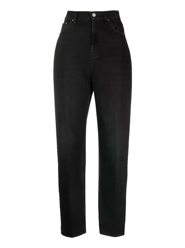 TOTEME Faded Effect Tapered-leg Jeans - Black