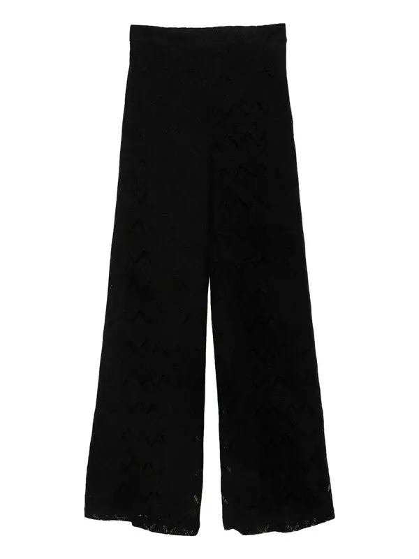 TWINSET Macramé Wide-leg Trousers - Black
