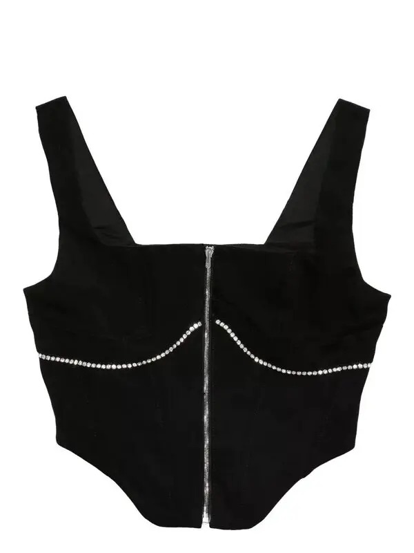 Amiri Crystal-embellished Corset Top - Black