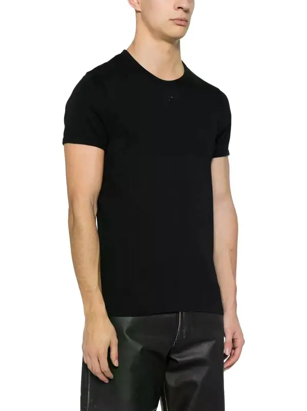 COURREGES Logo-appliqué T-shirt - Black