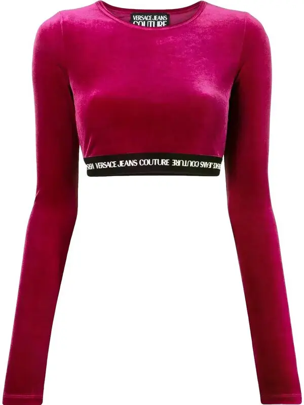 Versace Velvet Cropped Top - Red