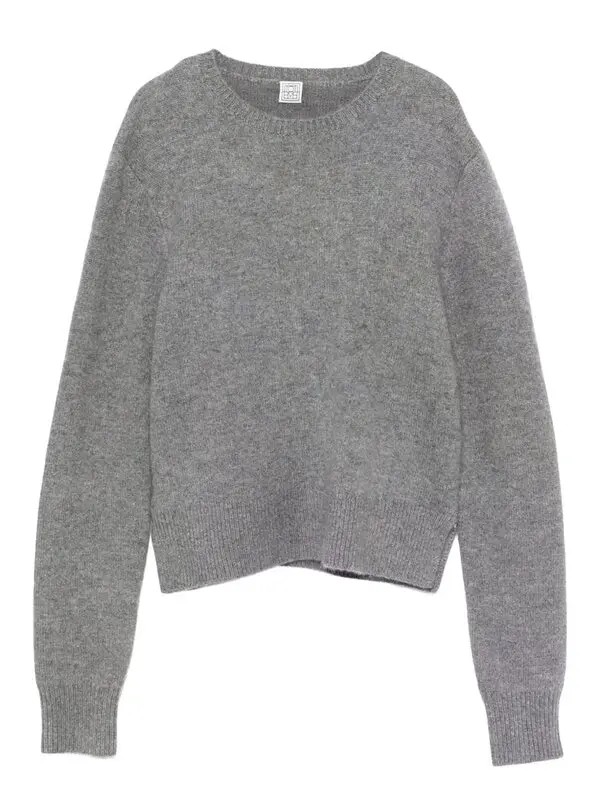 TOTEME Cropped Cashmere-blend Sweater - Grey