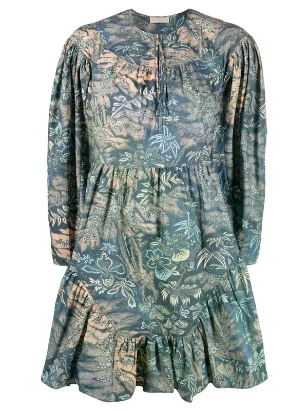 Ulla Johnson Leiko Floral-print Mini Dress - Blue