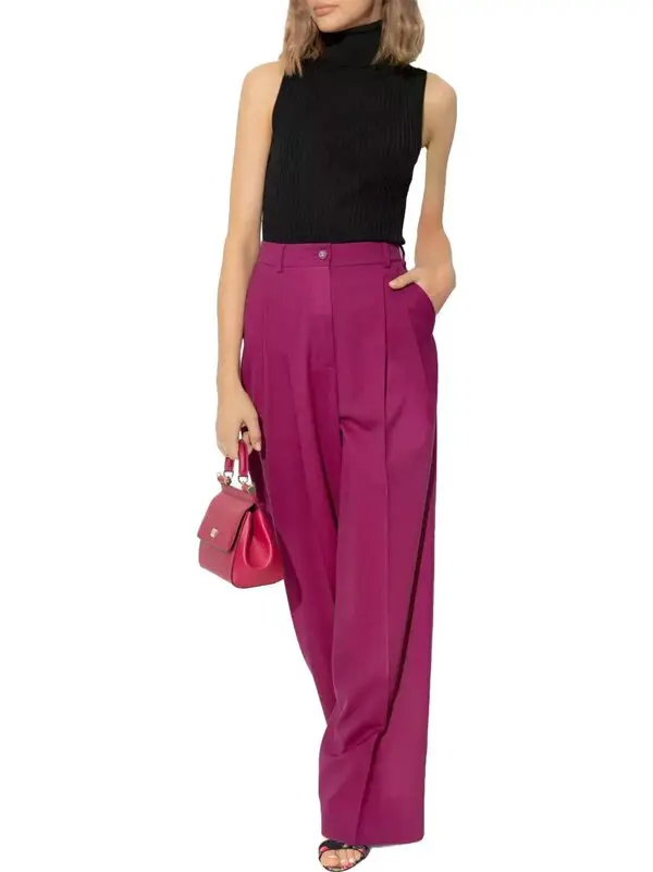 Dolce & Gabbana Ribbed Wool-blend High Neck Top - Black
