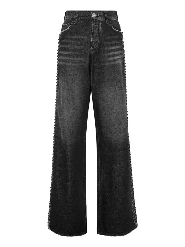 Philipp Plein Embellished Skater Jeans - Black