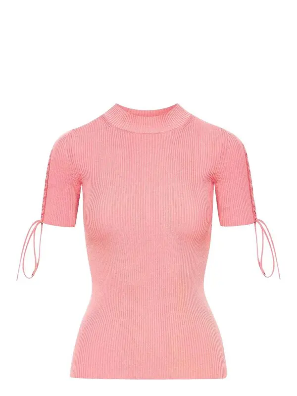 Oscar De La Renta Tie-detail Ribbed Jumper - Pink