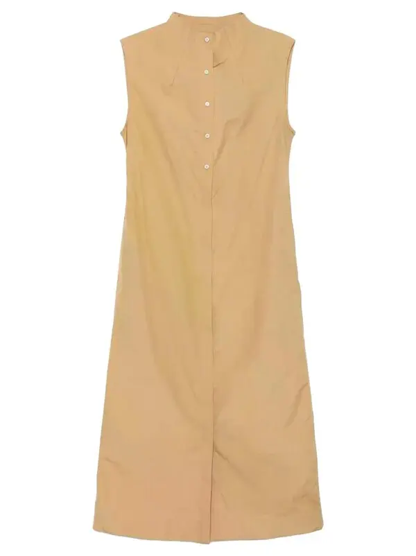 Loulou De Saison Sleeveless Midi Dress With Button Placket - Neutrals