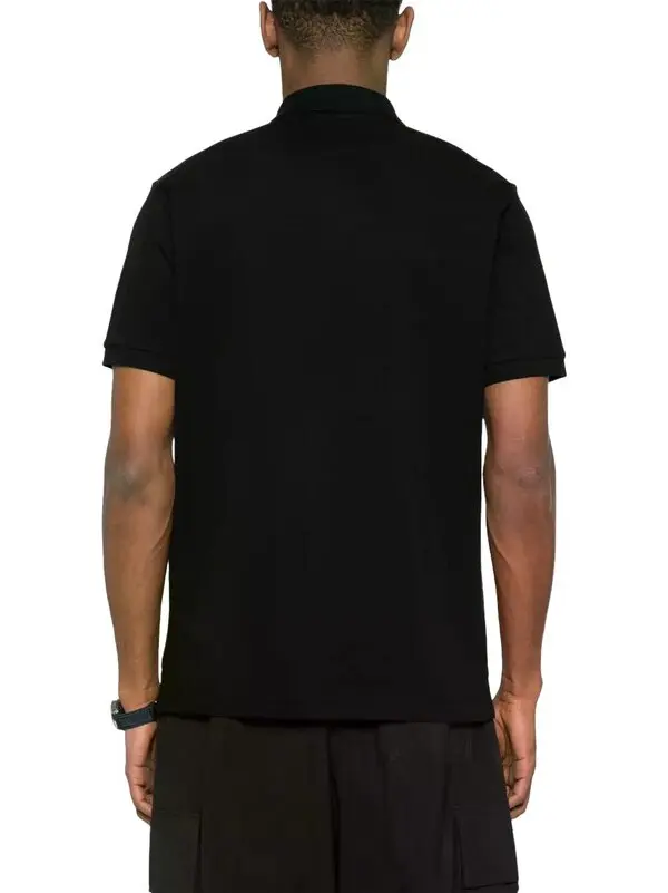 Stone Island Compass-appliqué Polo Shirt - Black