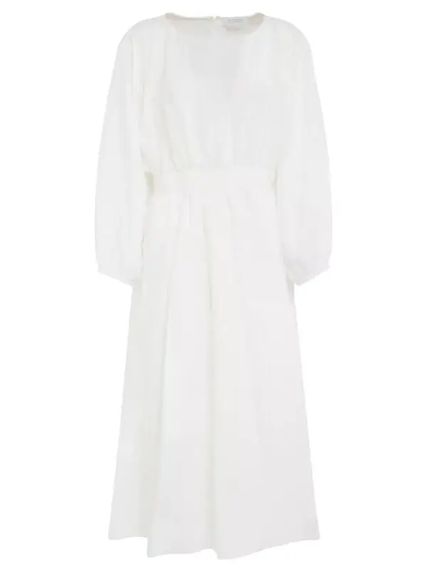 Gabriela Hearst Ahmose Linen Midi Dress - White