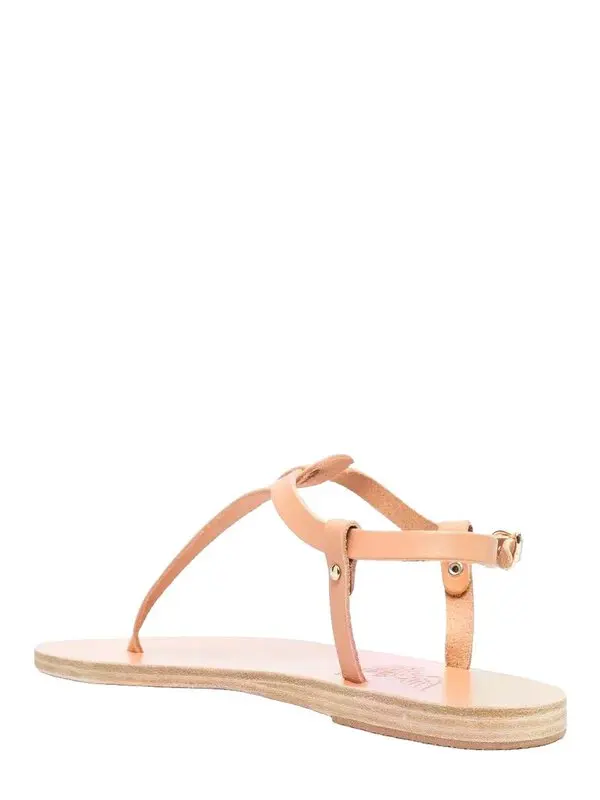 ANCIENT GREEK SANDALS Leather Open Toe Flat Sandals - Neutrals