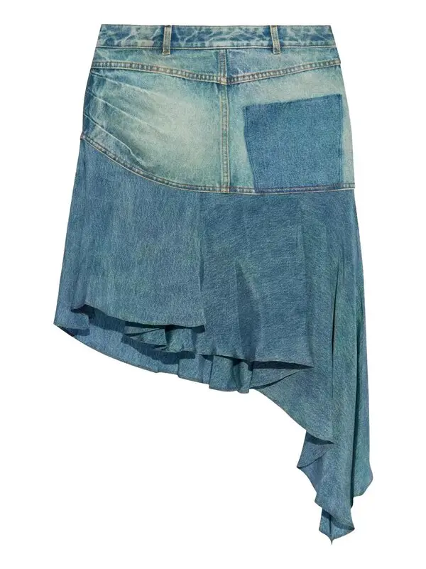 Balmain Asymmetric Midi Skirt - Blue