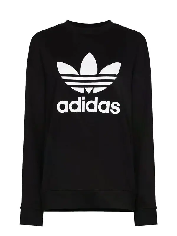 Adidas Logo-print Cotton Sweatshirt - Black
