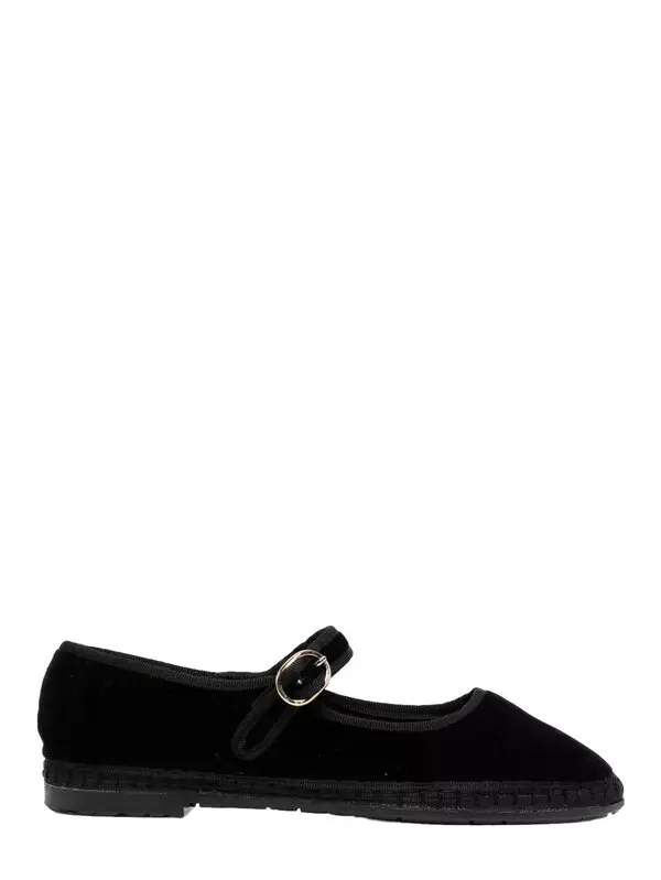 FLABELUS Antonia Ballerina Flats With Buckle Detail - Black
