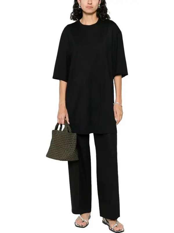 TOTEME Relaxed Crew Neck T-shirt Dress - Black