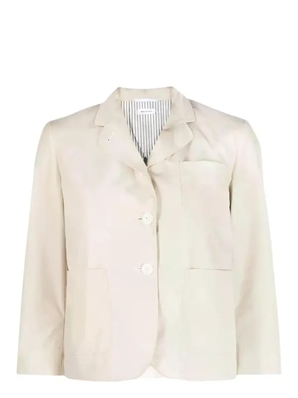 Thom Browne Rounded-collar Single-breasted Blazer - Neutrals