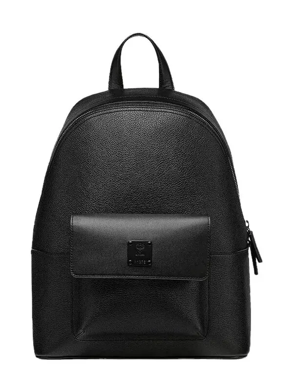 Mcm Stark Backpack With Front Flap Pocket - Black