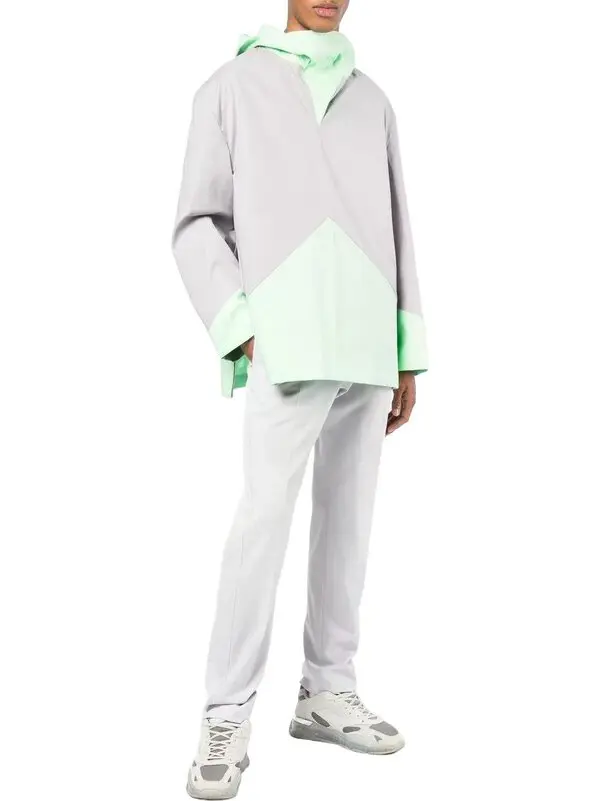 A-COLD-WALL* Geometric Panelled Hooded Windbreaker - Grey