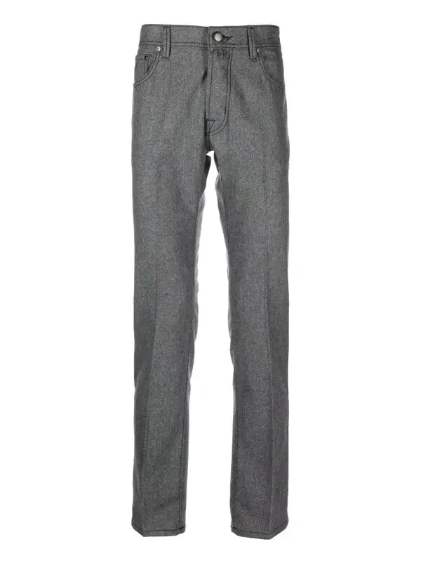Jacob Cohen Bard Slim-cut Flannel Trousers - Grey